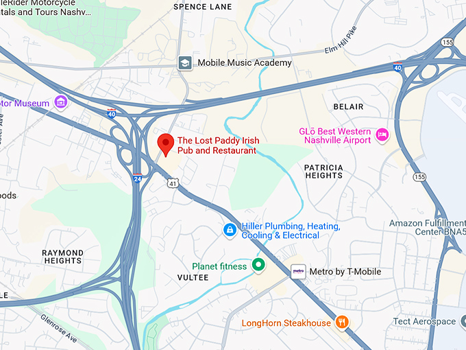 16. the lost paddy irish pub and restaurant map