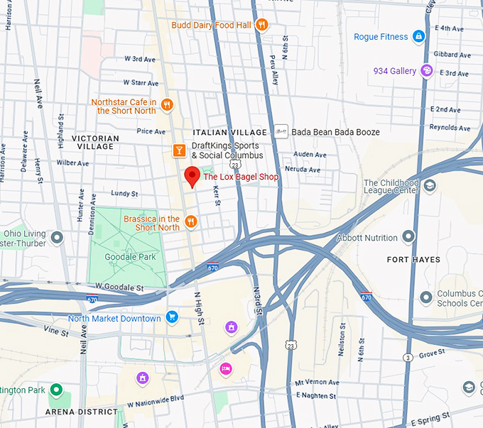 16. the lox bagel shop map