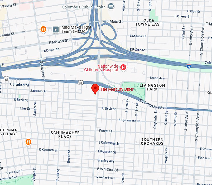 16. the mercury diner map