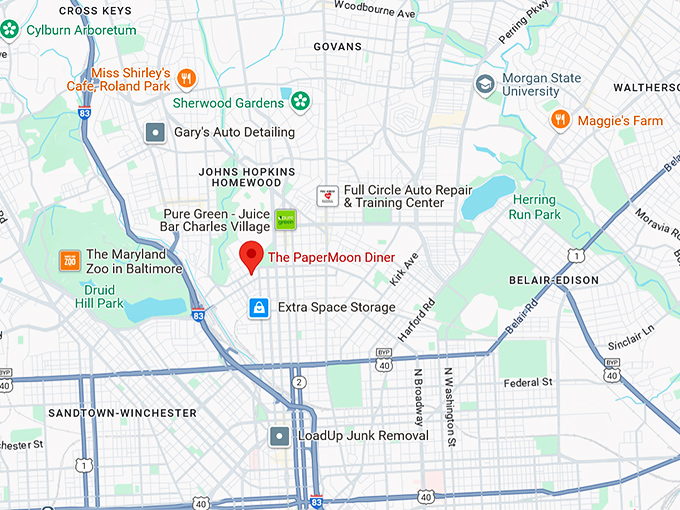 16. the papermoon diner map