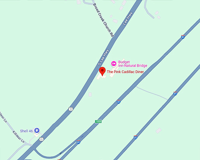 16. the pink cadillac dine map