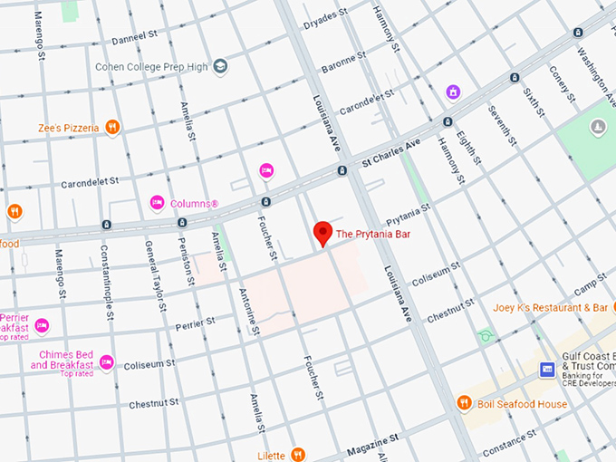 16. the prytania bar map