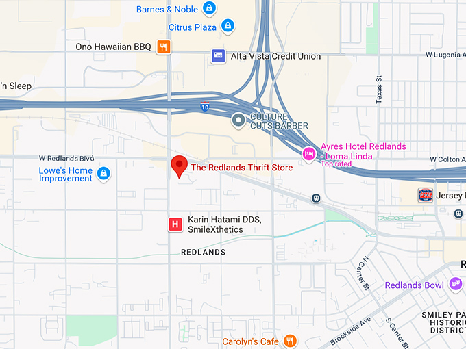 16. the redlands thrift store map