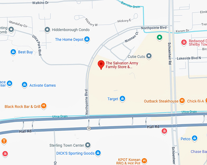 16. the salvation army family store & donation center map