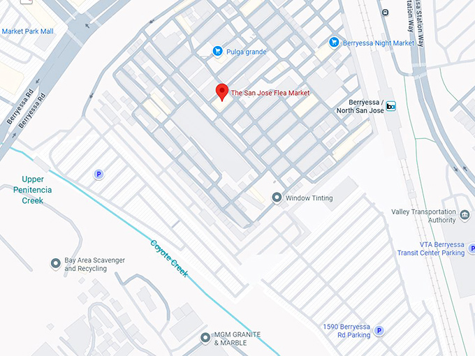 the san jose flea market map