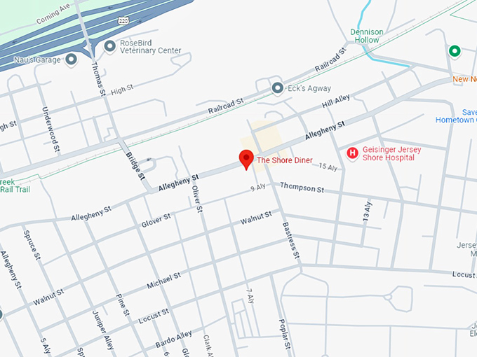 16. the shore diner map