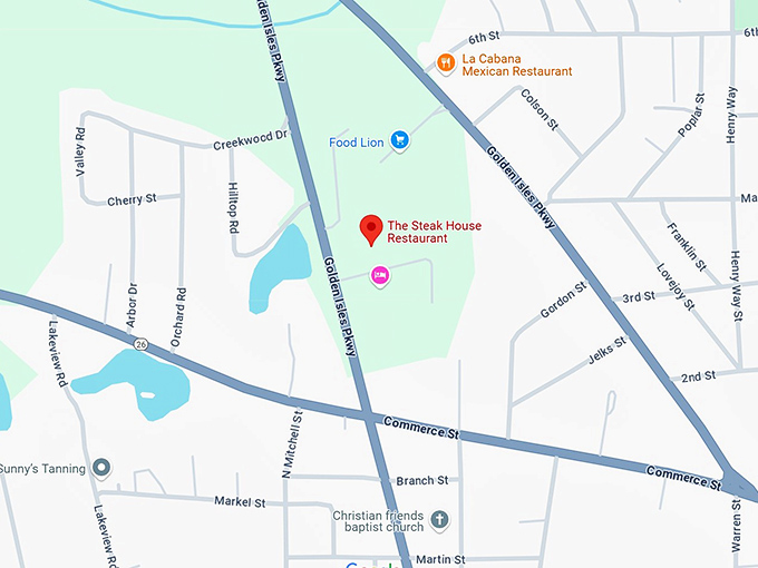 16. the steak house restaurant map