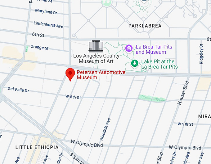 16. the vault at petersen automotive museum map