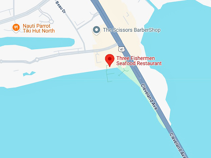 16. three fishermen seafood restaurant map