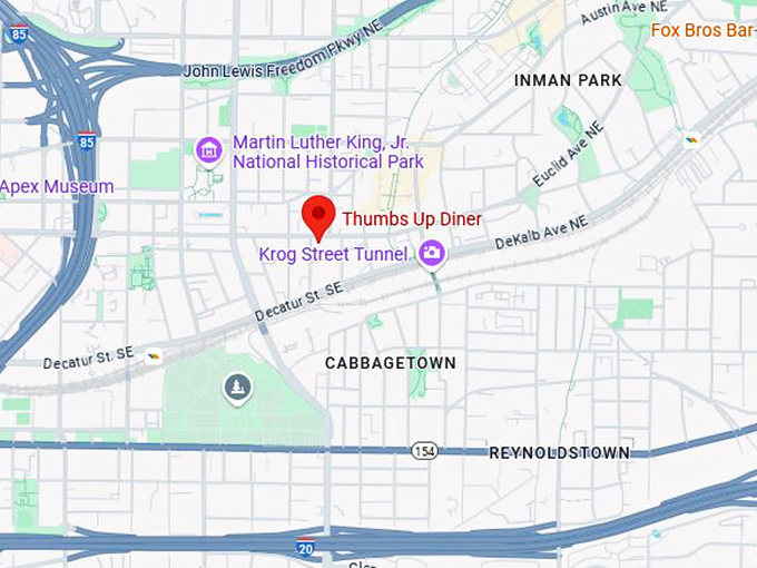 16. thumbs up diner map