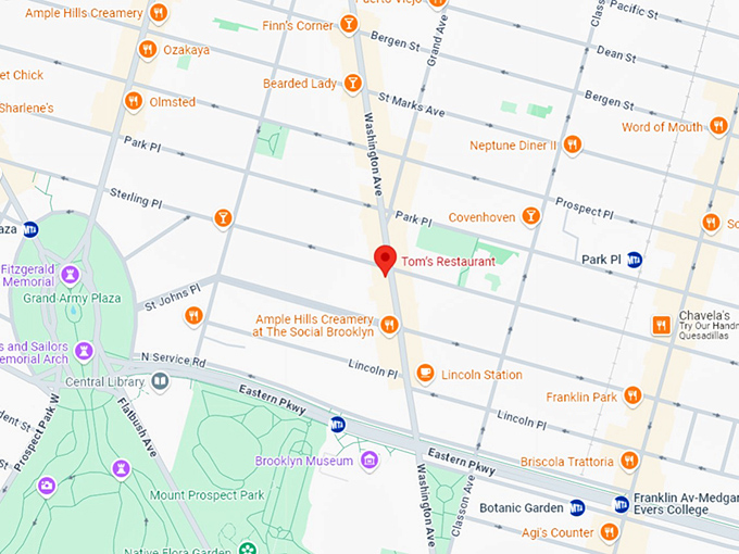 16. tom's restaurant map