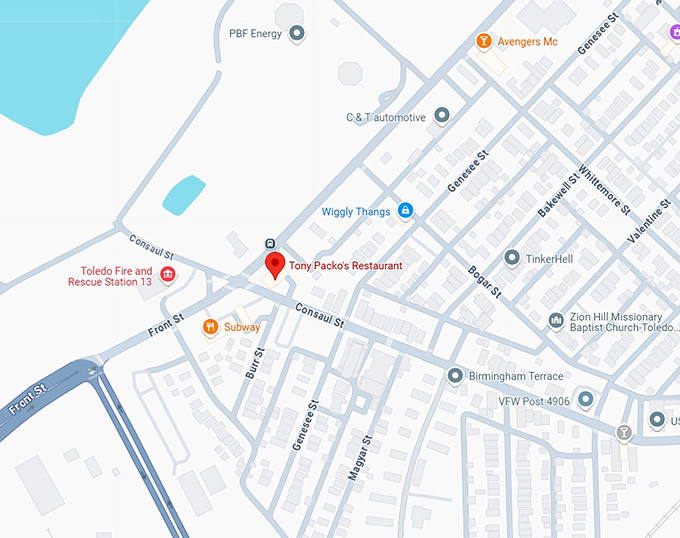 16. tony packo's restaurant map