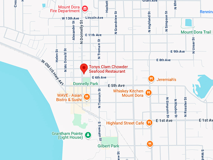 16. tonys clam chowder seafood restaurant map