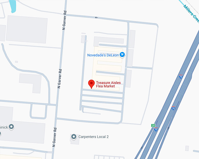 16. treasure aisles flea market map