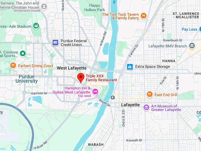 16. triple xxx family restaurant map