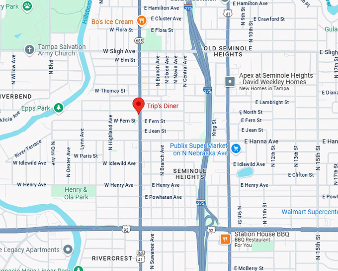 16. trip's diner map