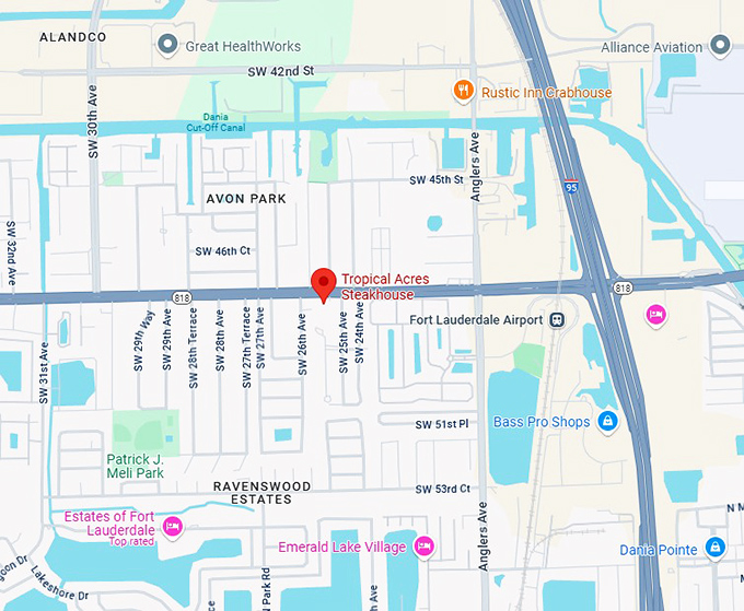 16. tropical acres steakhouse map