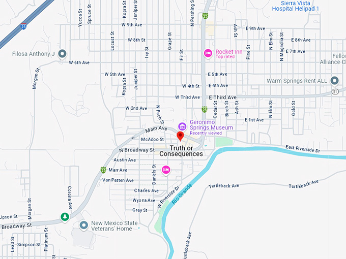 16. truth or consequences map