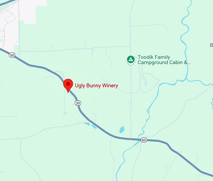 16. ugly bunny winery map