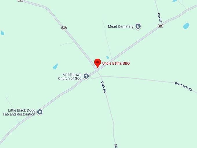 16. uncle beth's bbq map