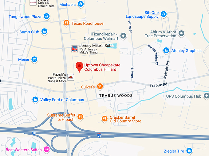 16. uptown cheapskate columbus hilliard map