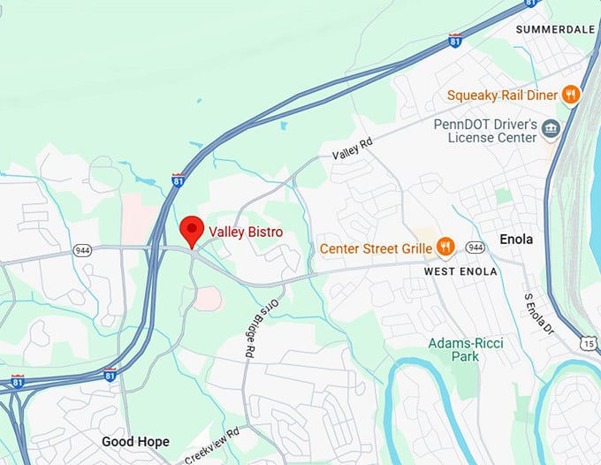 16. valley bistro map