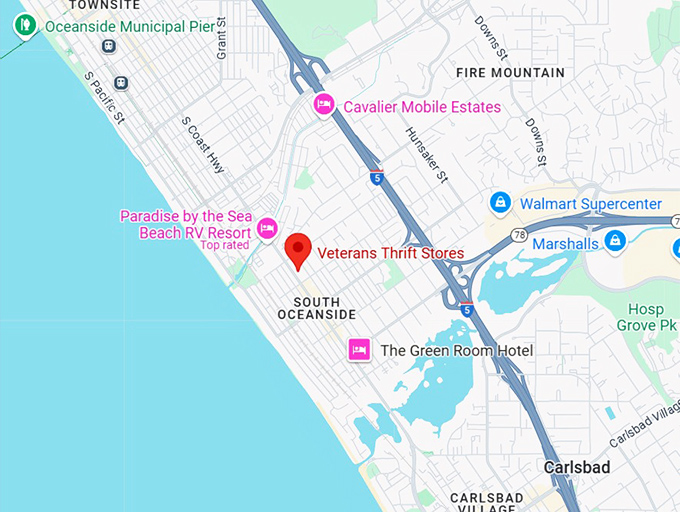 16. veterans thrift stores map