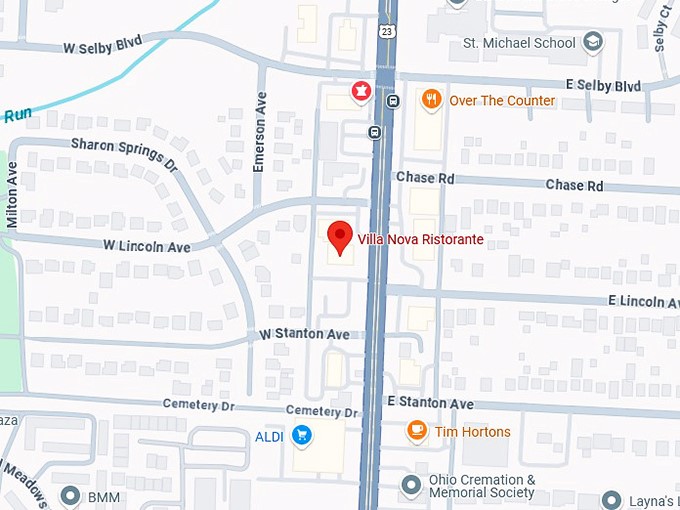 16. villa nova ristorante map