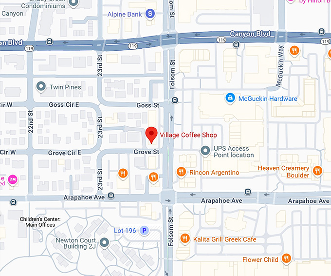 village coffee shop map