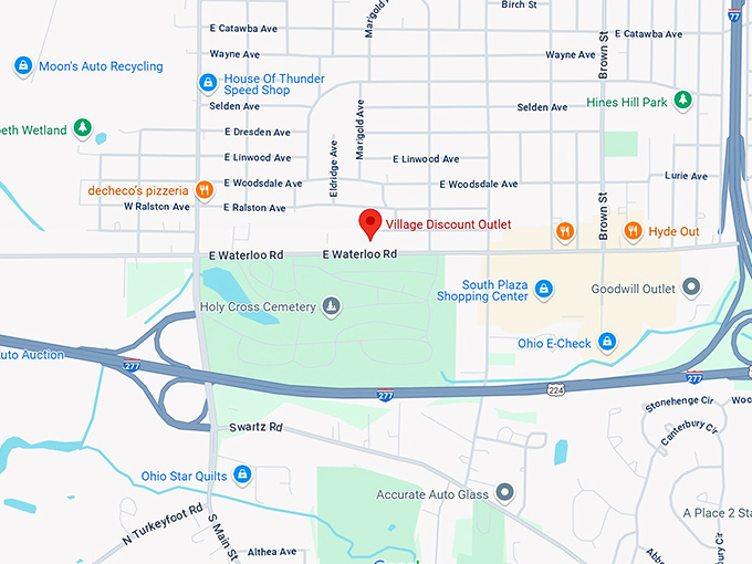 16. village discount outlet map