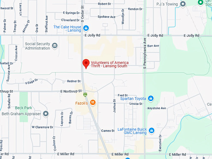 volunteers of america thrift lansing south map