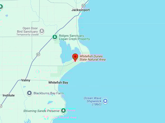 16. whitefish dunes state natural area map