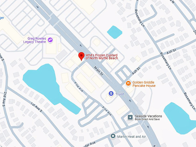 whit's frozen custard of north myrtle beach map