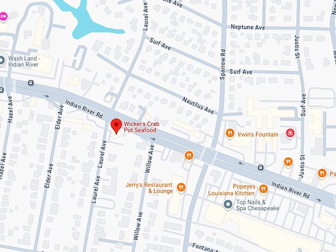 wicker's crab pot seafood map