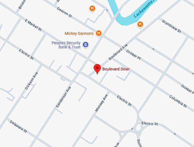 wilkes barre boulevard diner map