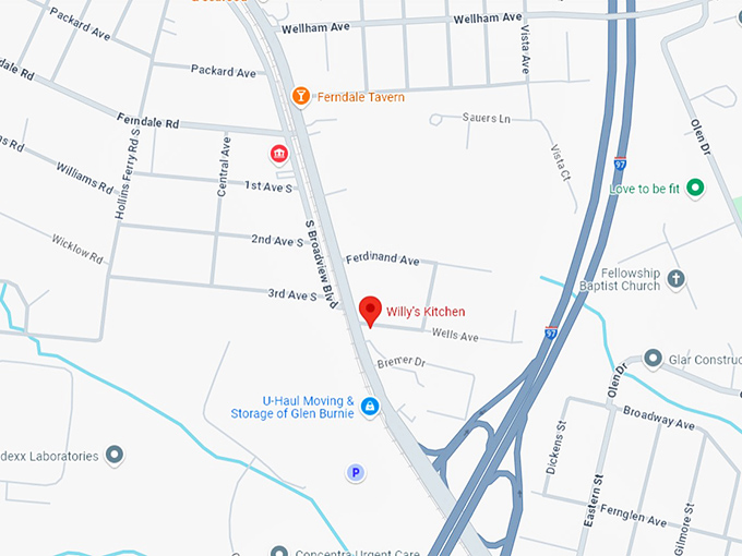 16. willy's kitchen map