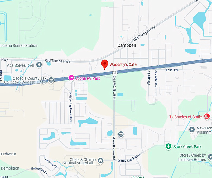 16. woodsby's cafe map