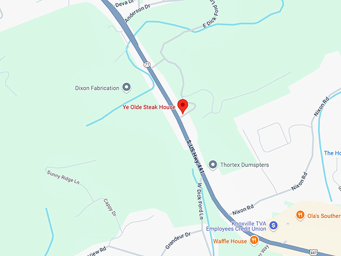 16. ye olde steak house map