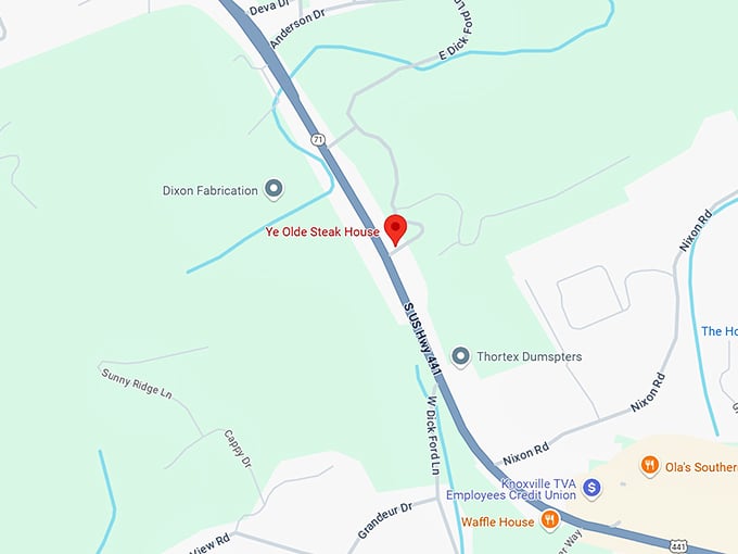 16. ye olde steak house map