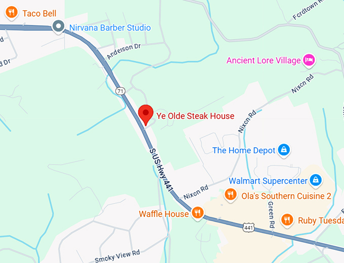 16. ye olde steak house map