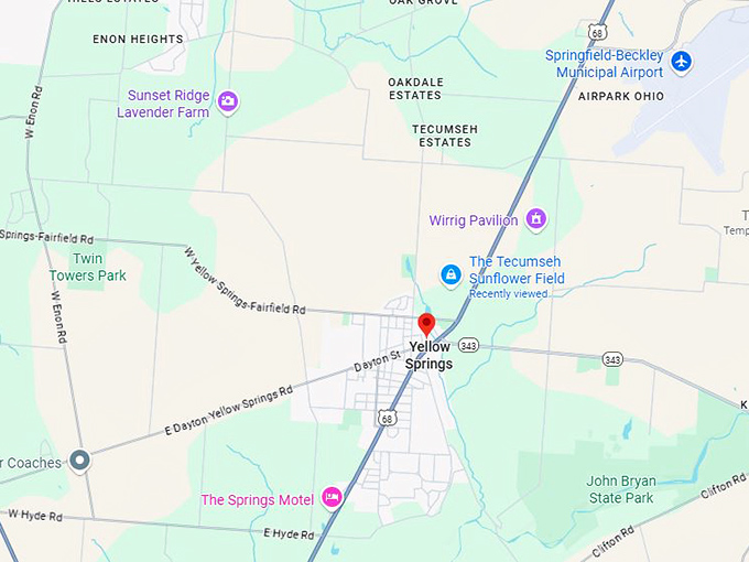 16. yellow springs oh map
