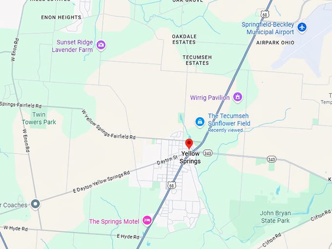 16. yellow springs oh map