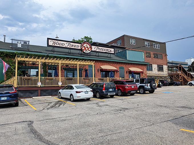 The brick exterior of 900 Degrees Pizzeria promises what's inside - wood-fired perfection that's worth every mile of your journey!