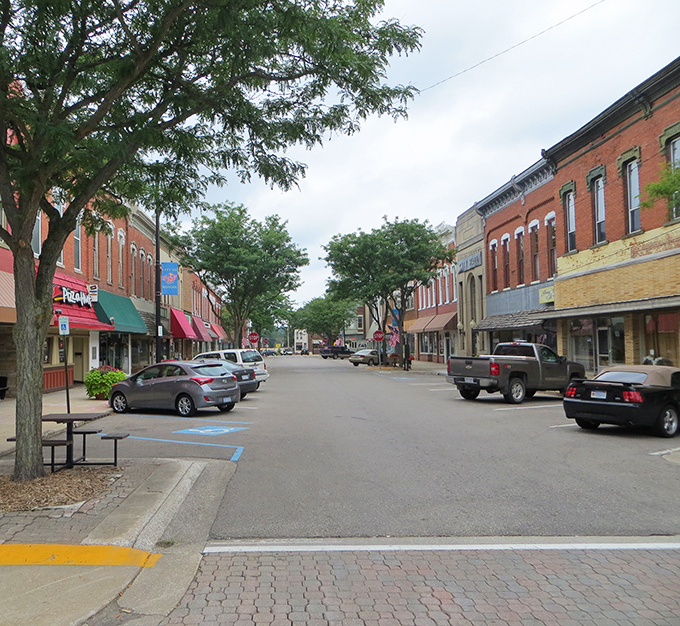 Allegan's main street looks like it was plucked straight from a Hallmark movie &ndash; brick buildings and all!