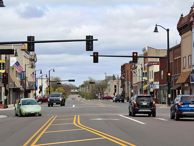 Antigo's charming main street &ndash; where traffic lights are practically a tourist attraction and everyone waves as you drive by.