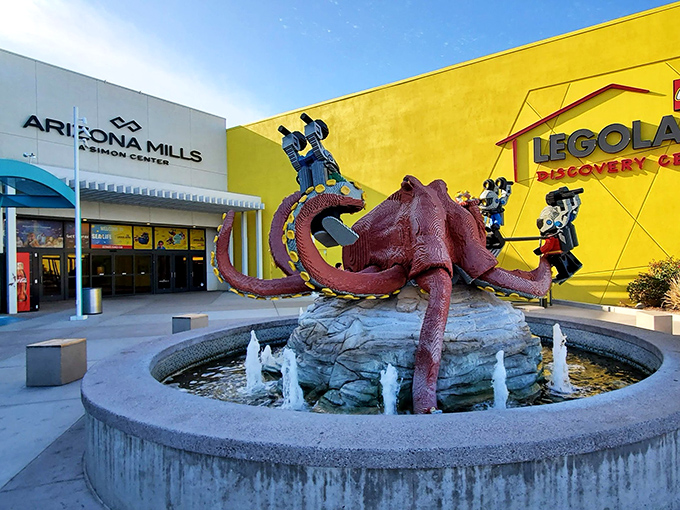 The giant LEGO octopus welcomes shoppers to Arizona Mills like a whimsical guardian of retail treasures. Who knew shopping could be this fantastically weird?