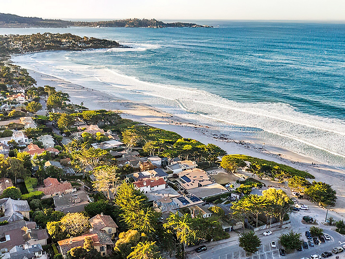 Carmel's coastline unfolds like nature's welcome mat, where homes and ocean views compete for who's luckier to have the other.