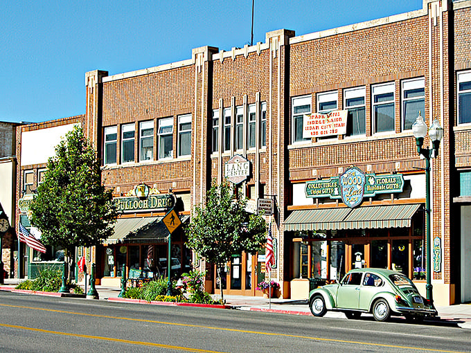 Historic brick buildings line Cedar City's Main Street, where small-town charm meets big-time character. Like a Norman Rockwell painting with better Wi-Fi!