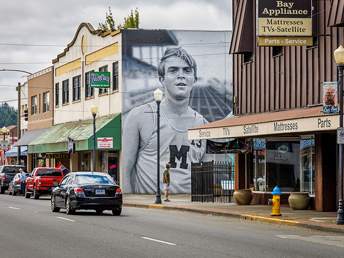Downtown Coos Bay brings small-town charm with a side of movie history. That mural is practically begging for a selfie!