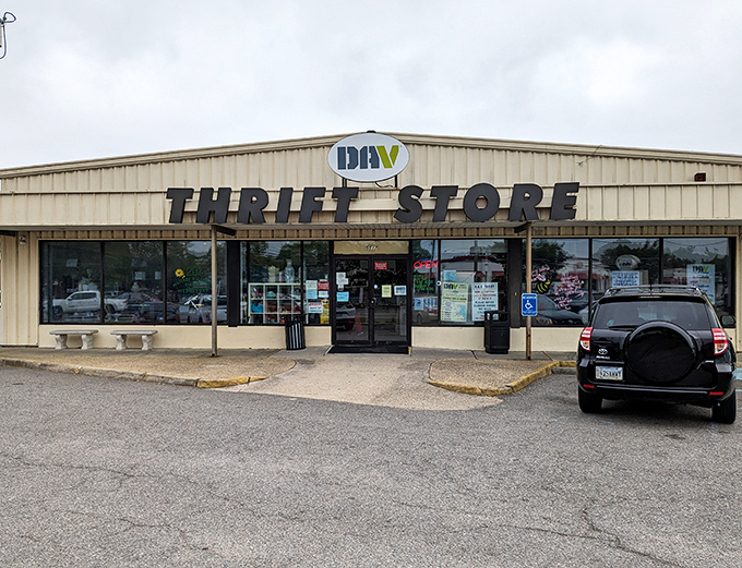 The DAV Thrift Store's unassuming exterior hides a treasure trove within. Like finding the secret entrance to Narnia, but with vintage clothing instead of talking lions.